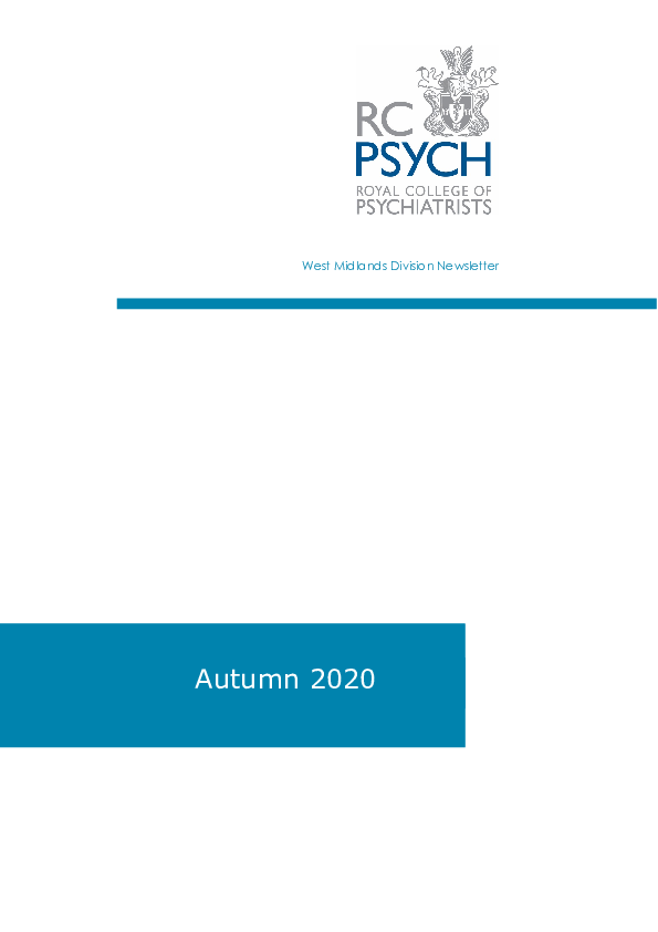 (PDF) RCPsych WM division newsletter Autumn 2020