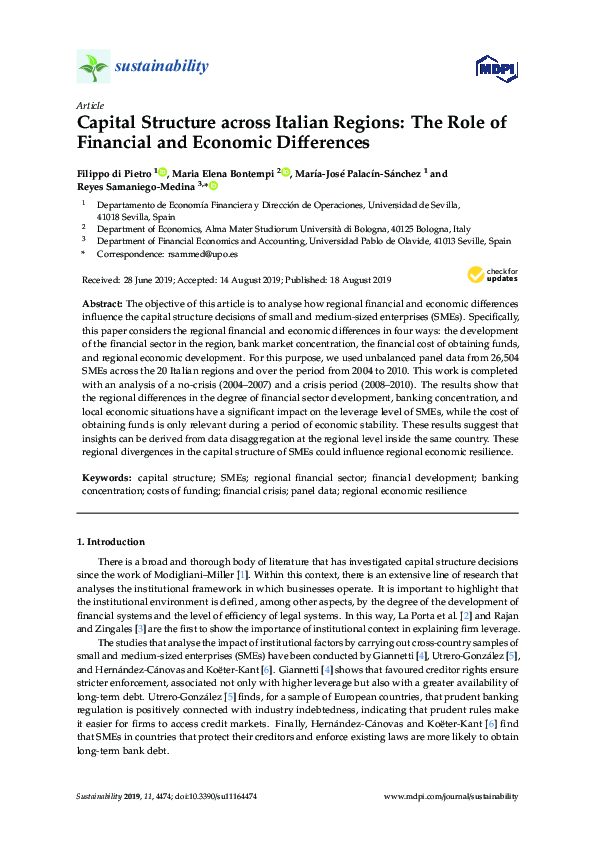 (PDF) Capital Structure across Italian Regions: The Role of Financial ...