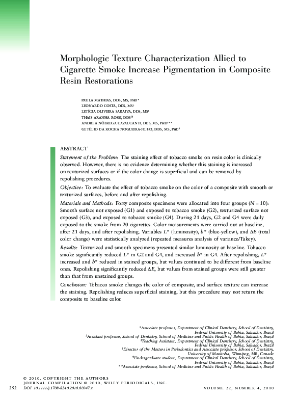 (PDF) Morphologic Texture Characterization Allied to Cigarette Smoke ...