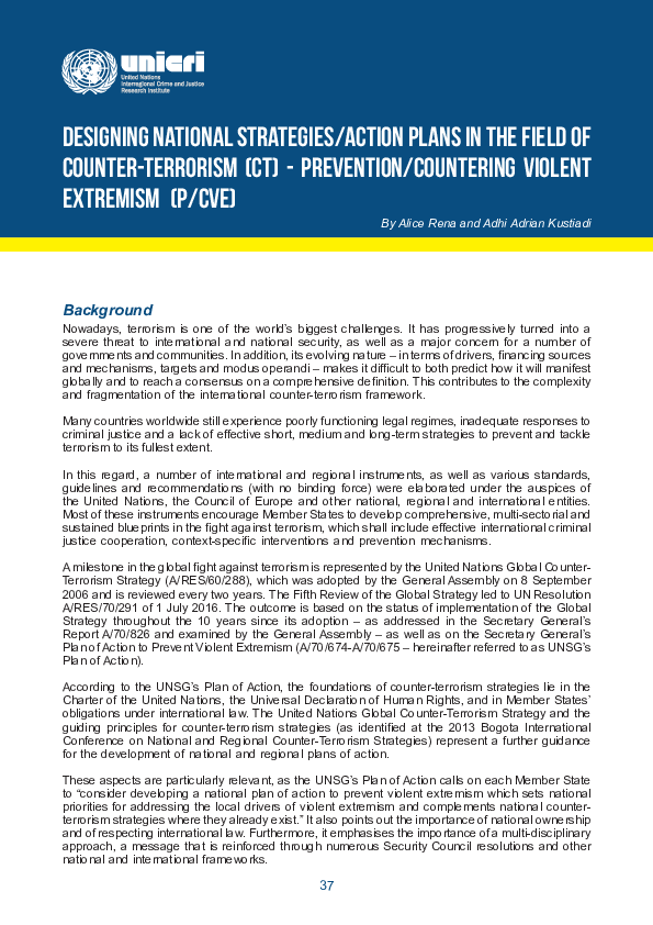 (PDF) Designing National Strategies/Action Plans in the field of CT - P/CVE