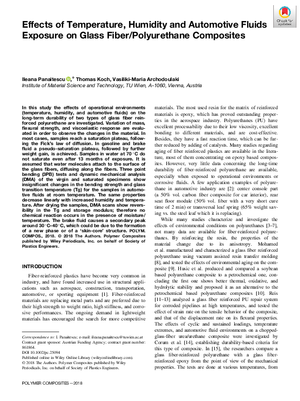 (PDF) Effects of Temperature, Humidity and Automotive Fluids Exposure ...