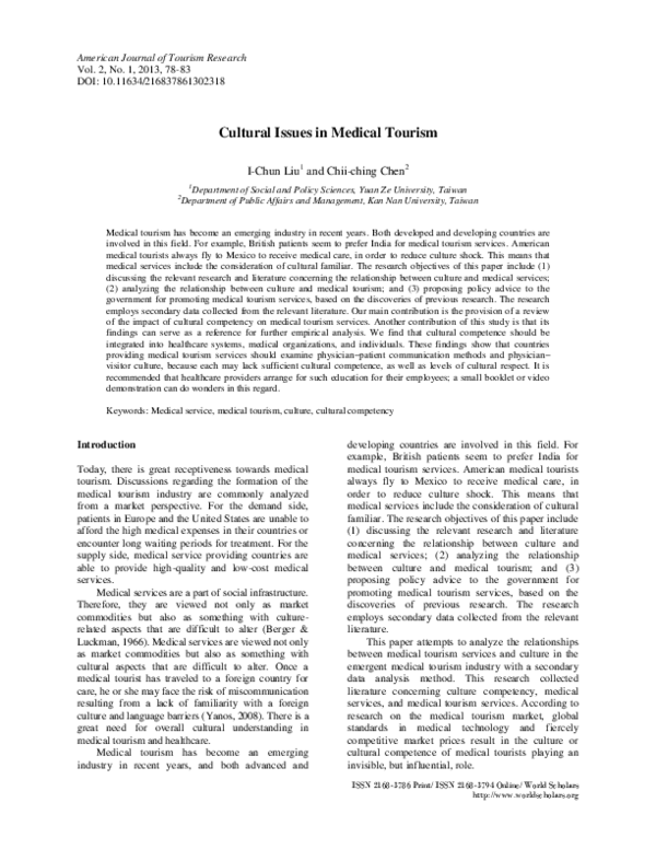 (PDF) Cultural Issues in Medical Tourism