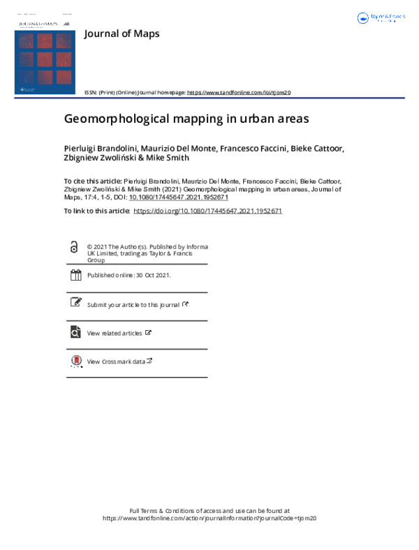 (PDF) Geomorphological mapping in urban areas