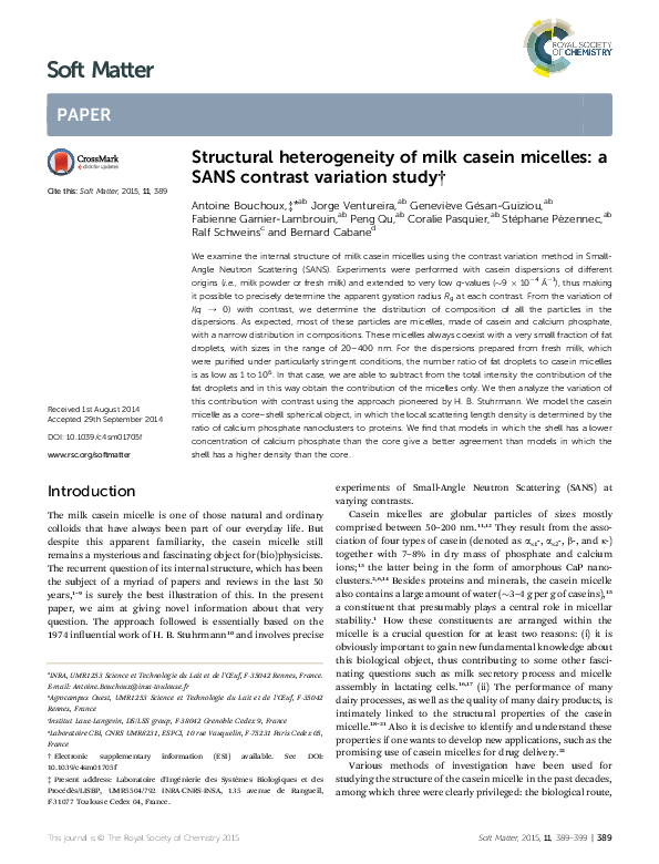 (PDF) Correction: Structural heterogeneity of milk casein micelles: a ...