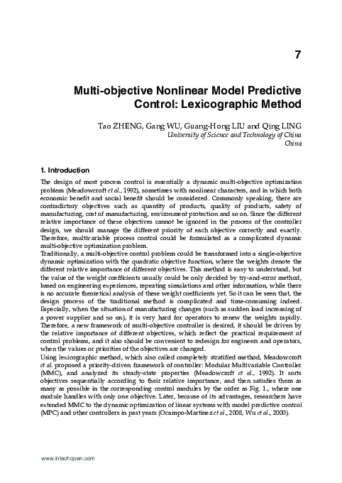 Pdf Multi Objective Nonlinear Model Predictive Control Lexicographic 6879