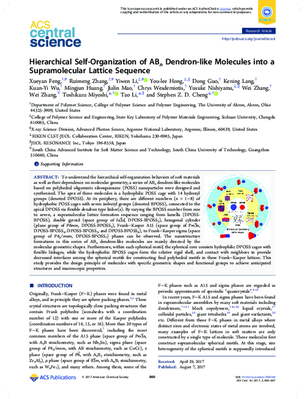 (PDF) Hierarchical Self-Organization of AB n Dendron-like Molecules ...