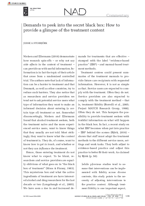 (PDF) Article Commentary: Demands to Peek into the Secret Black Box ...