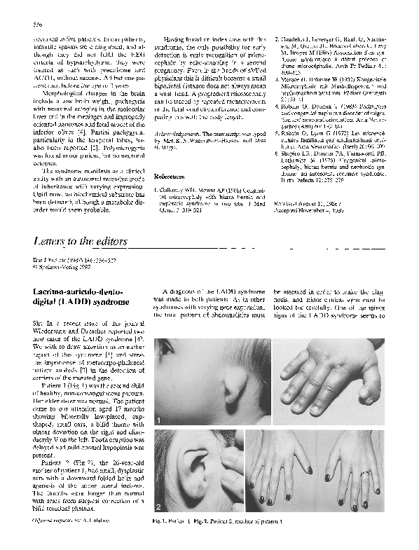 (PDF) Lacrimo-auriculo-dento-digital (LADD) syndrome