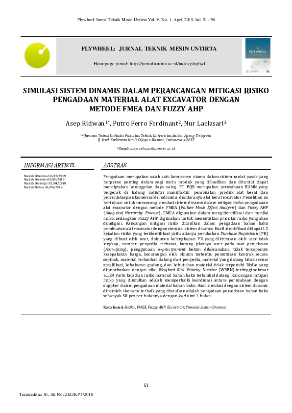 (PDF) Simulasi Sistem Dinamis Dalam Perancangan Mitigasi Risiko ...