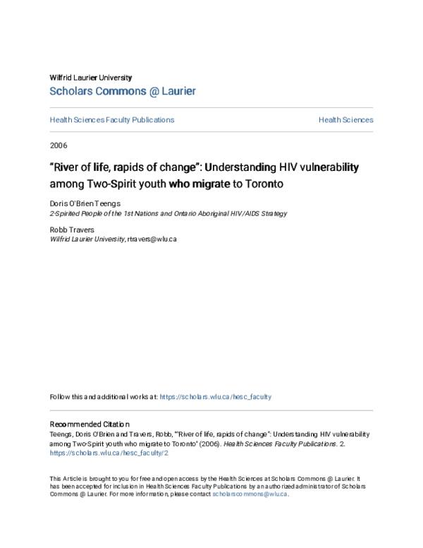 (PDF) “River of life, rapids of change”: Understanding HIV ...