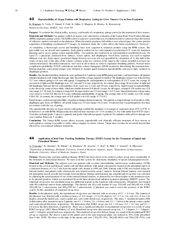 (PDF) Application of real-time tracking radiation therapy (RTRT) system ...