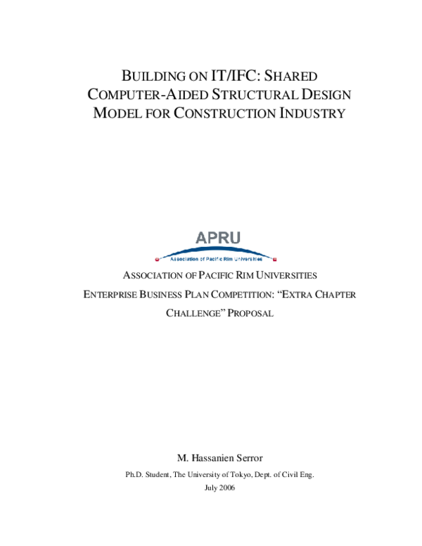 (PDF) Building on It/Ifc: Shared Computer Aided Structural Design Model for Construction Industry