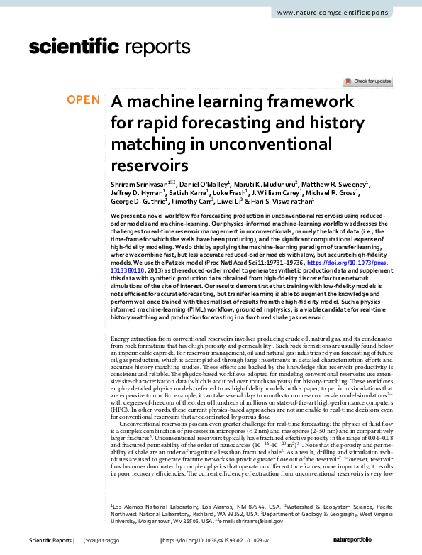 (PDF) A machine learning framework for rapid forecasting and history ...