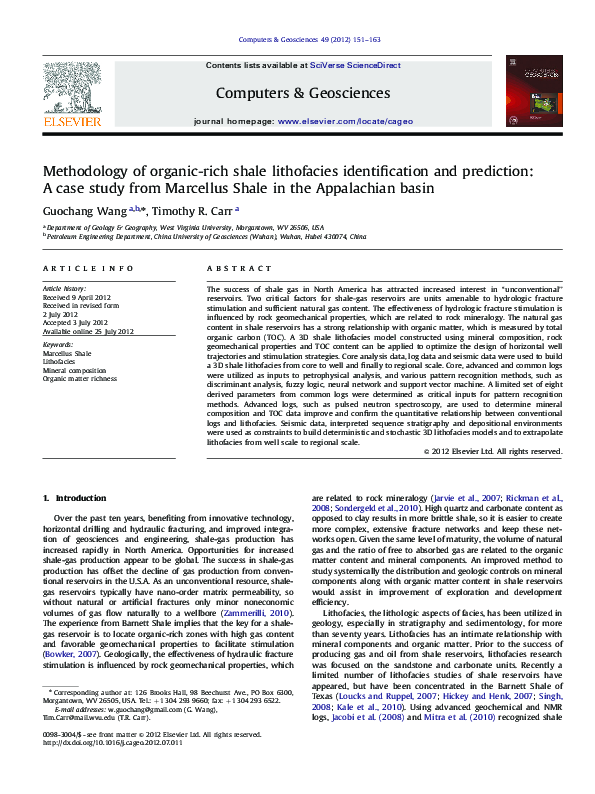 (PDF) Methodology of organic-rich shale lithofacies identification and ...