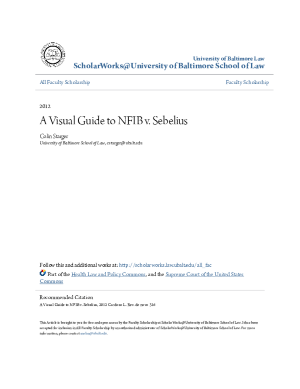 (PDF) A Visual Guide to NFIB v. Sebelius | Colin Starger - Academia.edu