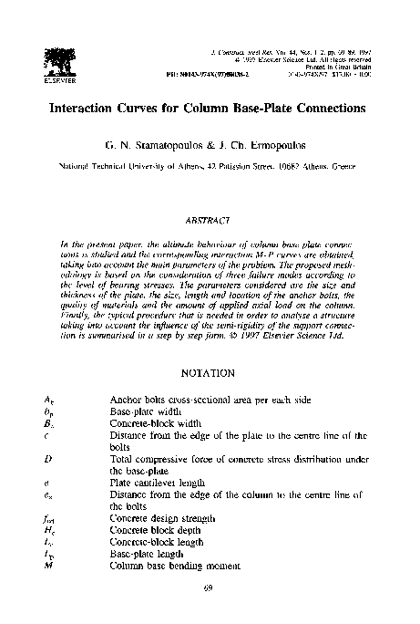 (PDF) Interaction curves for column base-plate connections