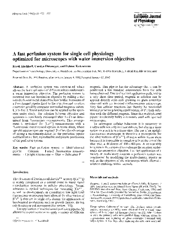 (PDF) A fast perfusion system for single cell physiology optimized for ...