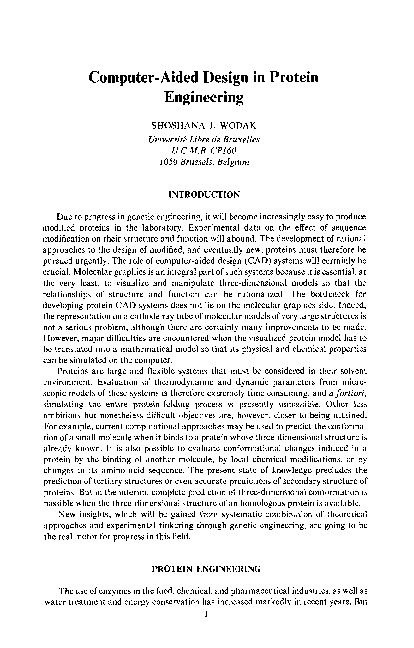 (PDF) Computer-aided design in protein engineering