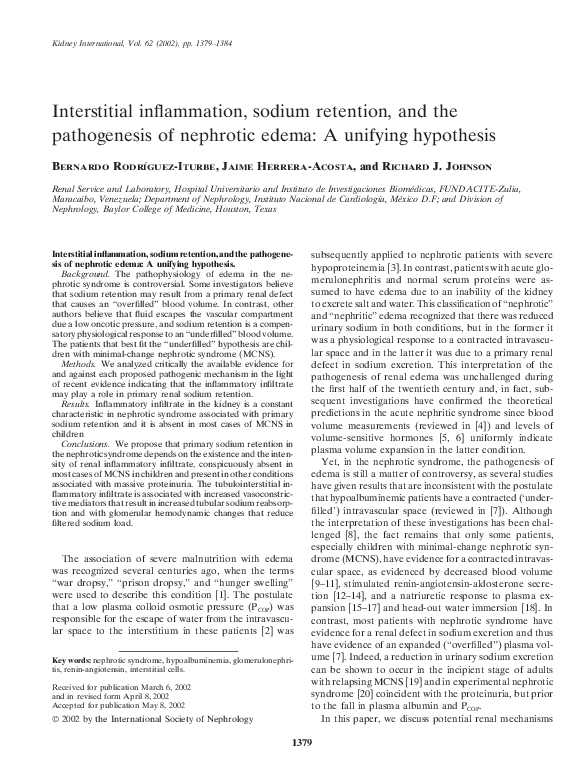 (PDF) Interstitial inflammation, sodium retention, and the pathogenesis ...