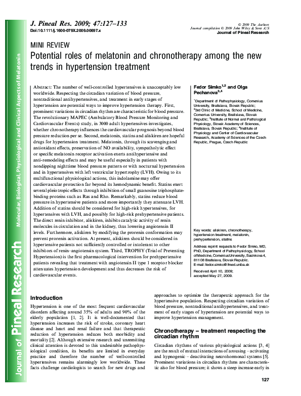 (PDF) Potential roles of melatonin and chronotherapy among the new ...