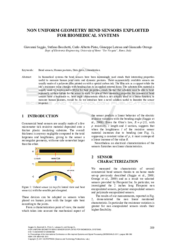 (PDF) Non Uniform Geometry Bend Sensors Exploited for Biomedical Systems