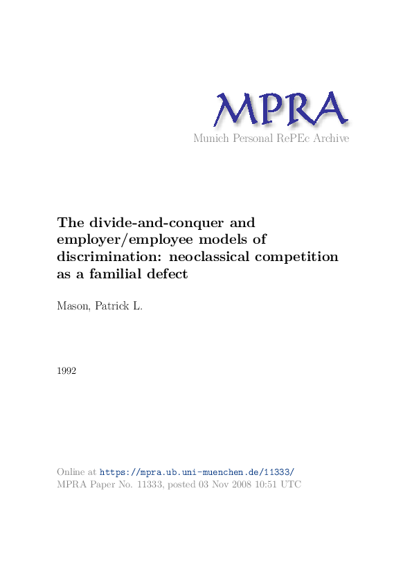 (PDF) The divide-and-conquer and employer/employee models of ...