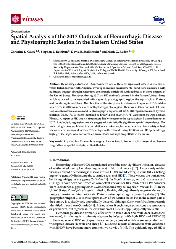 (PDF) Spatial Analysis of the 2017 Outbreak of Hemorrhagic Disease and ...