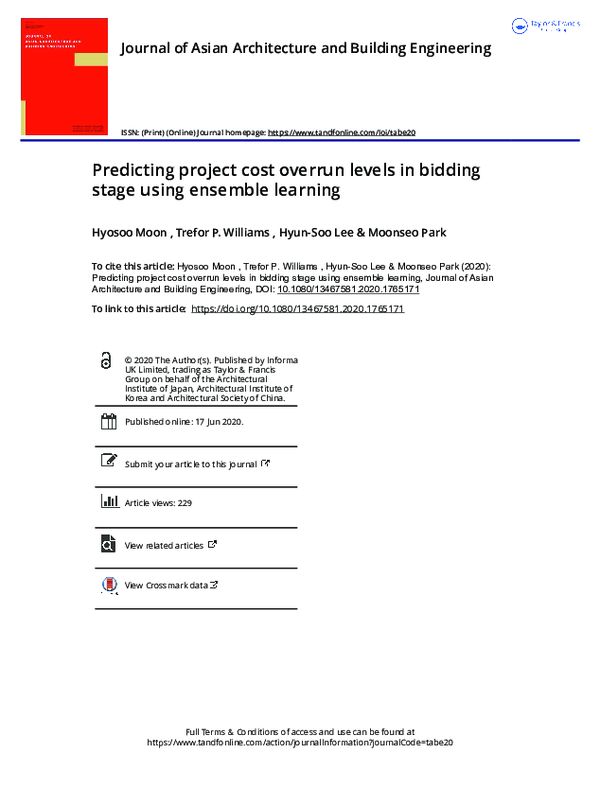 (PDF) Predicting project cost overrun levels in bidding stage using ensemble learning