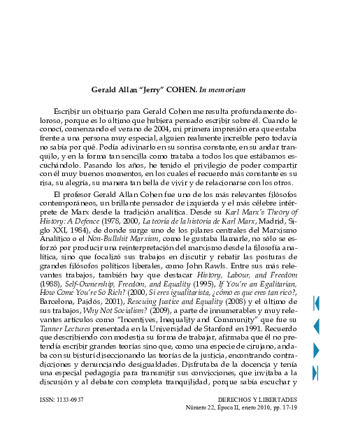 (PDF) Gerald Allan “Jerry” Cohen. In memoriam