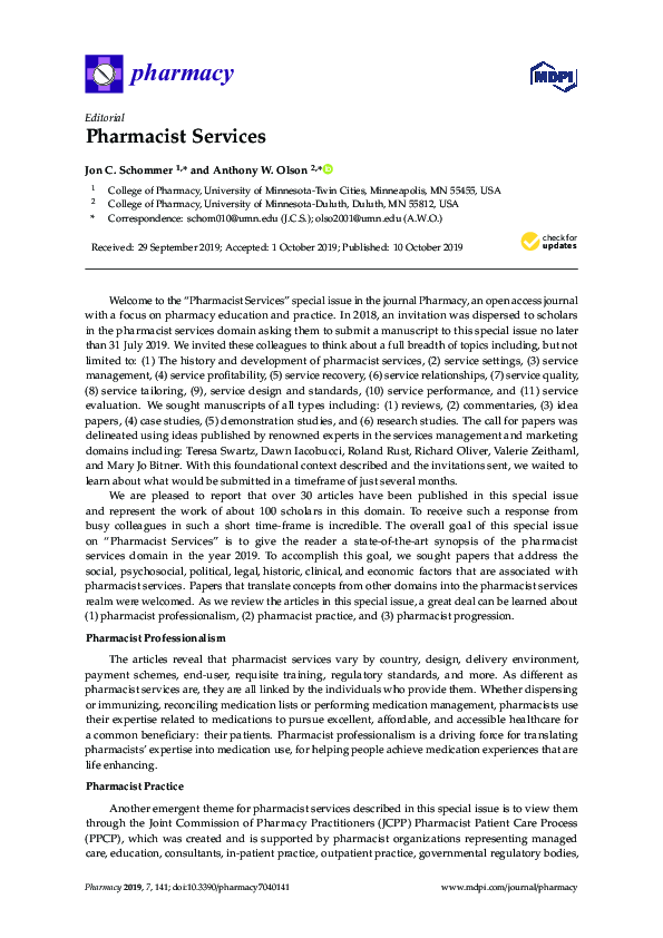 (PDF) Pharmacist Services