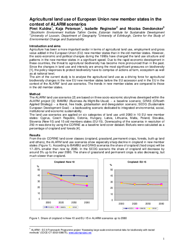(PDF) Agricultural land use of European Union new member states in the ...