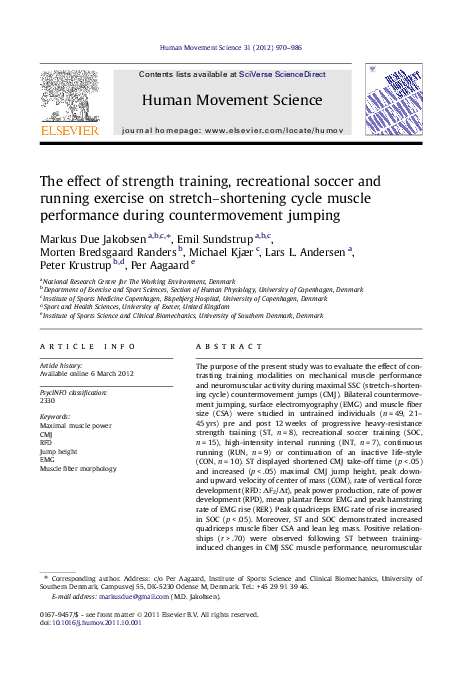 (PDF) The effect of strength training, recreational soccer and running ...