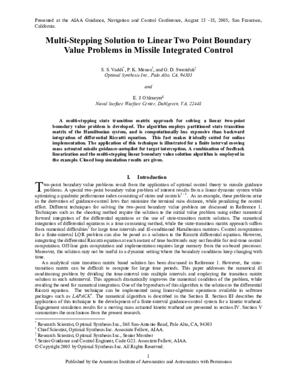 Pdf Multiple Stepping Solution To Linear Two Point Boundary Value