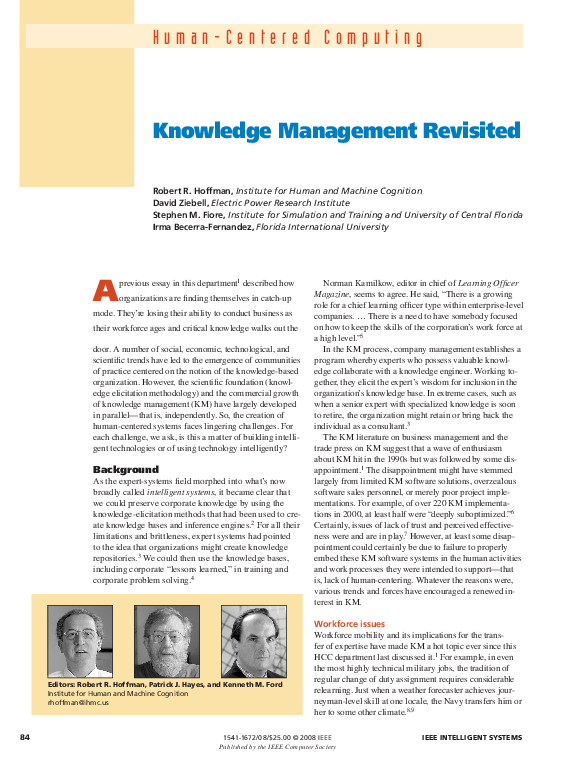 (PDF) Knowledge management revisited