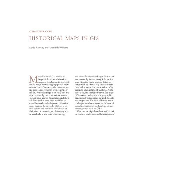 (PDF) Historical Maps in GIS