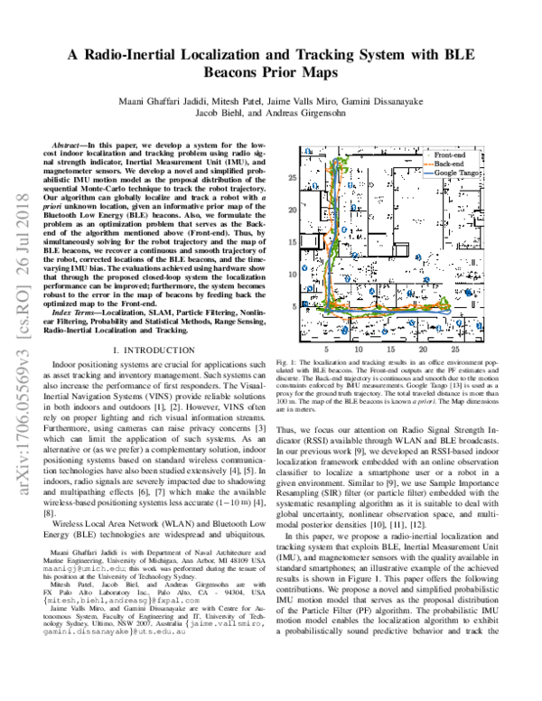 (PDF) A Radio-Inertial Localization and Tracking System with BLE ... (PDF) A Radio-Inertial Localization and Tracking System with BLE ...