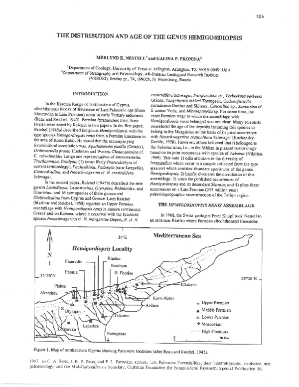 (PDF) The Distribution and age of the genus Hemigordiopsis