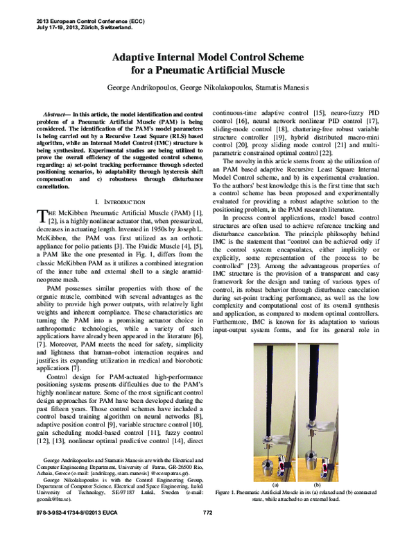 (PDF) Adaptive Internal Model Control Scheme for a Pneumatic Artificial ...