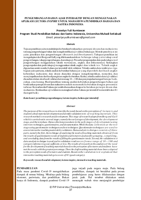 (PDF) Pengembangan Bahan Ajar Interaktif Dengan Menggunakan Aplikasi Lectora Inspire Untuk ...