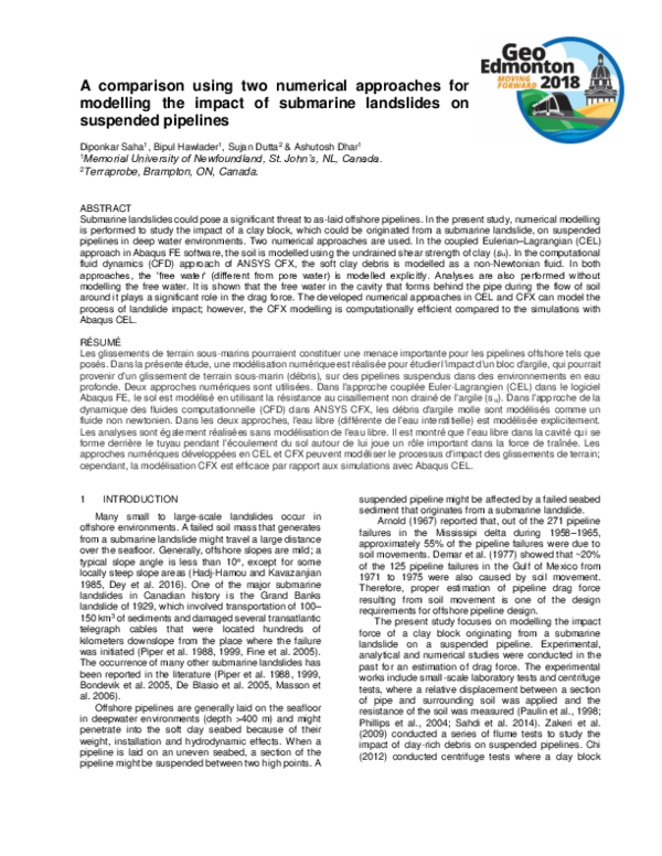 (PDF) A comparison using two numerical approaches for modelling the impact of submarine ...