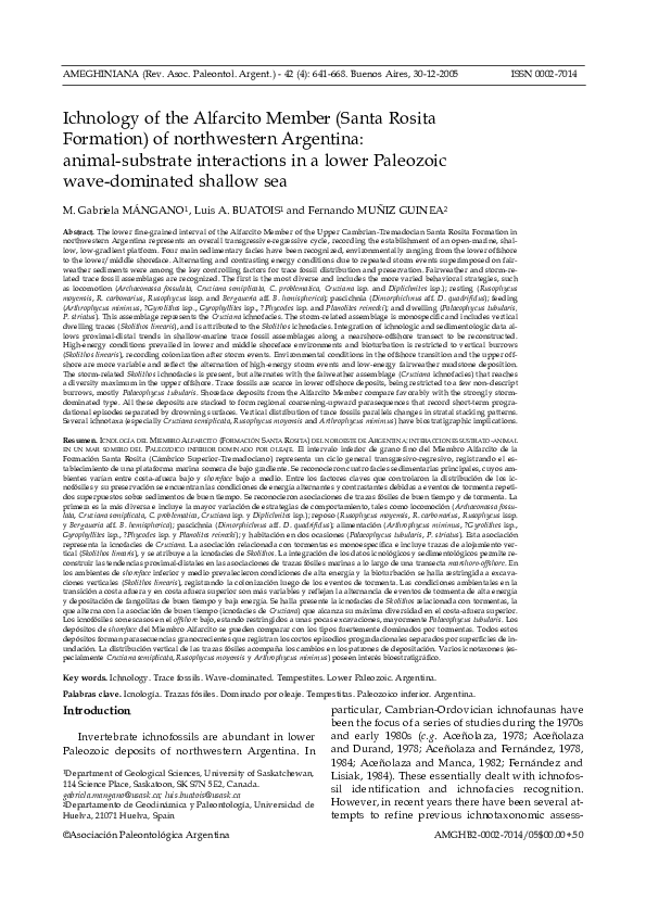 (PDF) Icnología Del Miembro Alfarcito (Formación Santa Rosita) Del ...