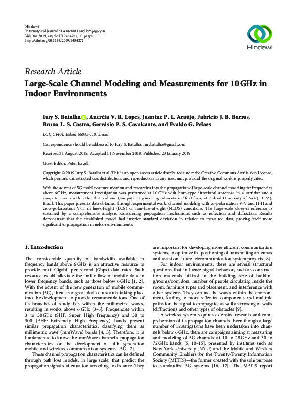 (PDF) Large-Scale Channel Modeling and Measurements for 10 GHz in ...