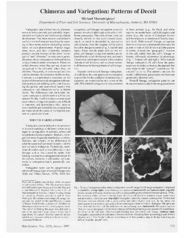 (PDF) Chimeras and variegation : Patterns of deceit