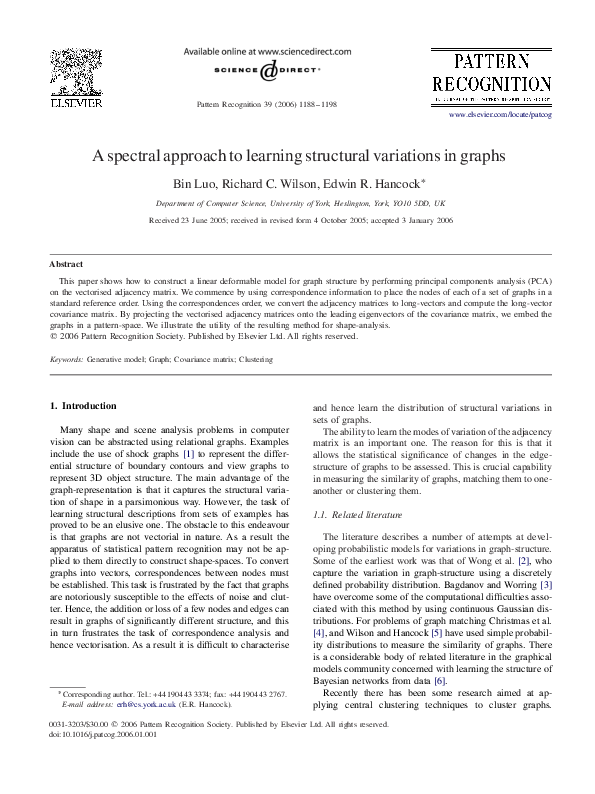 (PDF) A spectral approach to learning structural variations in graphs