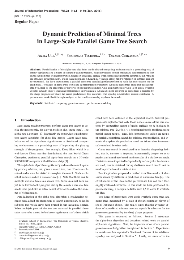 (PDF) Dynamic Prediction of Minimal Trees in Large-Scale Parallel Game Tree Search