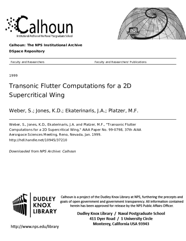 (PDF) Transonic flutter computations for a 2D supercritical wing