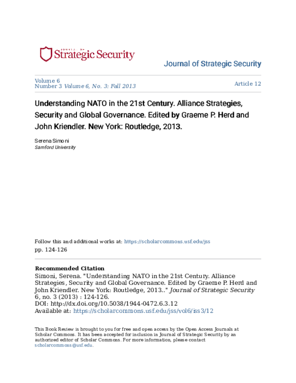 (PDF) Understanding NATO in the 21st Century. Alliance Strategies ...