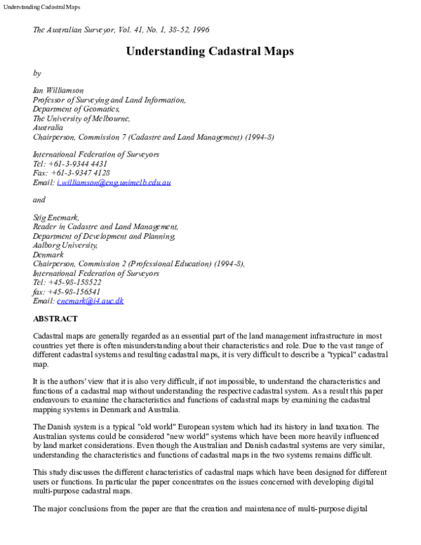 (PDF) Understanding Cadastral Maps