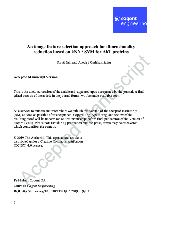 Pdf An Image Feature Selection Approach For Dimensionality Reduction