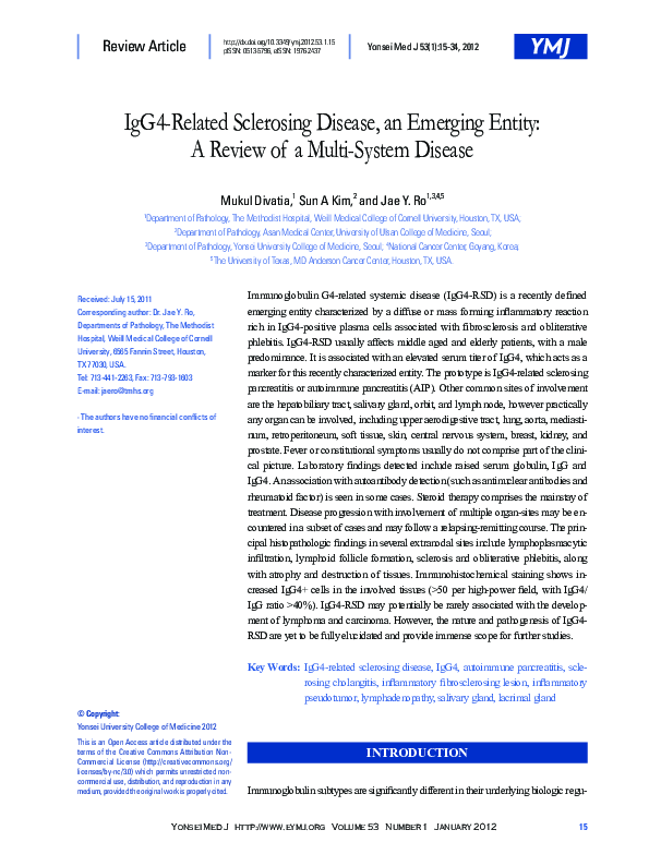 (PDF) IgG4-Related Sclerosing Disease, an Emerging Entity: A Review of ...
